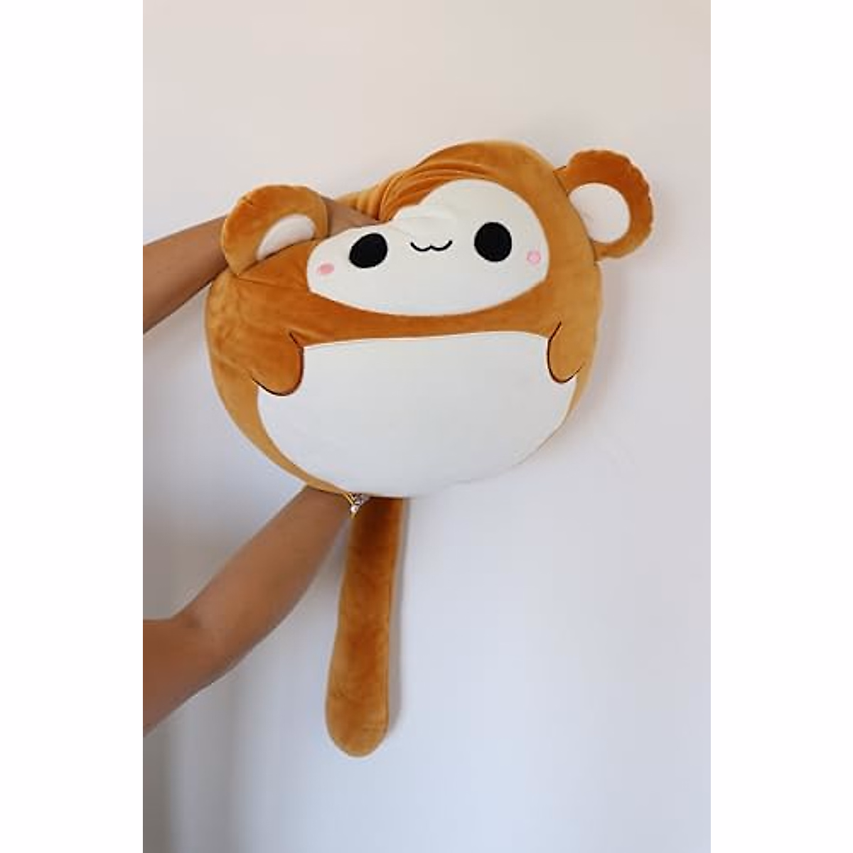 Snuggaboos Jumbo 17 Inch Mia The Monkey Plush Squish Pillow Original: Super Soft Cute Stuffed Animal Toy with Extra Long Tail - Perfect Plushie Gift for Kids, Adults and Baby