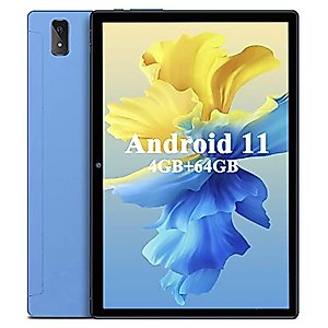 OUZRS Tablet 10 Inch Android 11 GMS, 4GB de RAM 64GB ROM/TF 256GB 1.8Ghz Tablet PC 8-Core 6000mAh Dual Cámara Tablet Android WiFi Bluetooth Netflix Type-C(WiFi Version),Blue