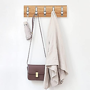 DECMATE 5 Packs Heavy Duty Wall Mounted Coat Hooks with 10 Screws Utility Hardware Contemporary Metal Single Hooks Brushed Satin Nickel for Hanging Coat, Scarf, Bag, Towel, Key, Cap, Cup, Hat …