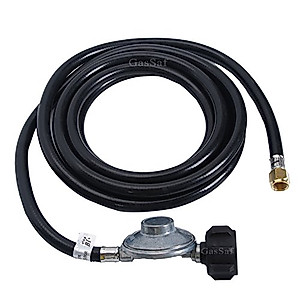 GasSaf 6 Feet Low Pressure Propane Regulator with CSA Certified LPG Hose Most LP Gas Grill, Heater and Fire Pit Table，3/8 Female Flare Nut