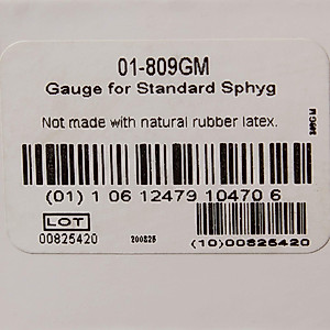 McKesson 01-809GM Entrust Performance Plus Blood Pressure Unit Gauge for Aneroid Sphygmomanometer, Black Body, White Face