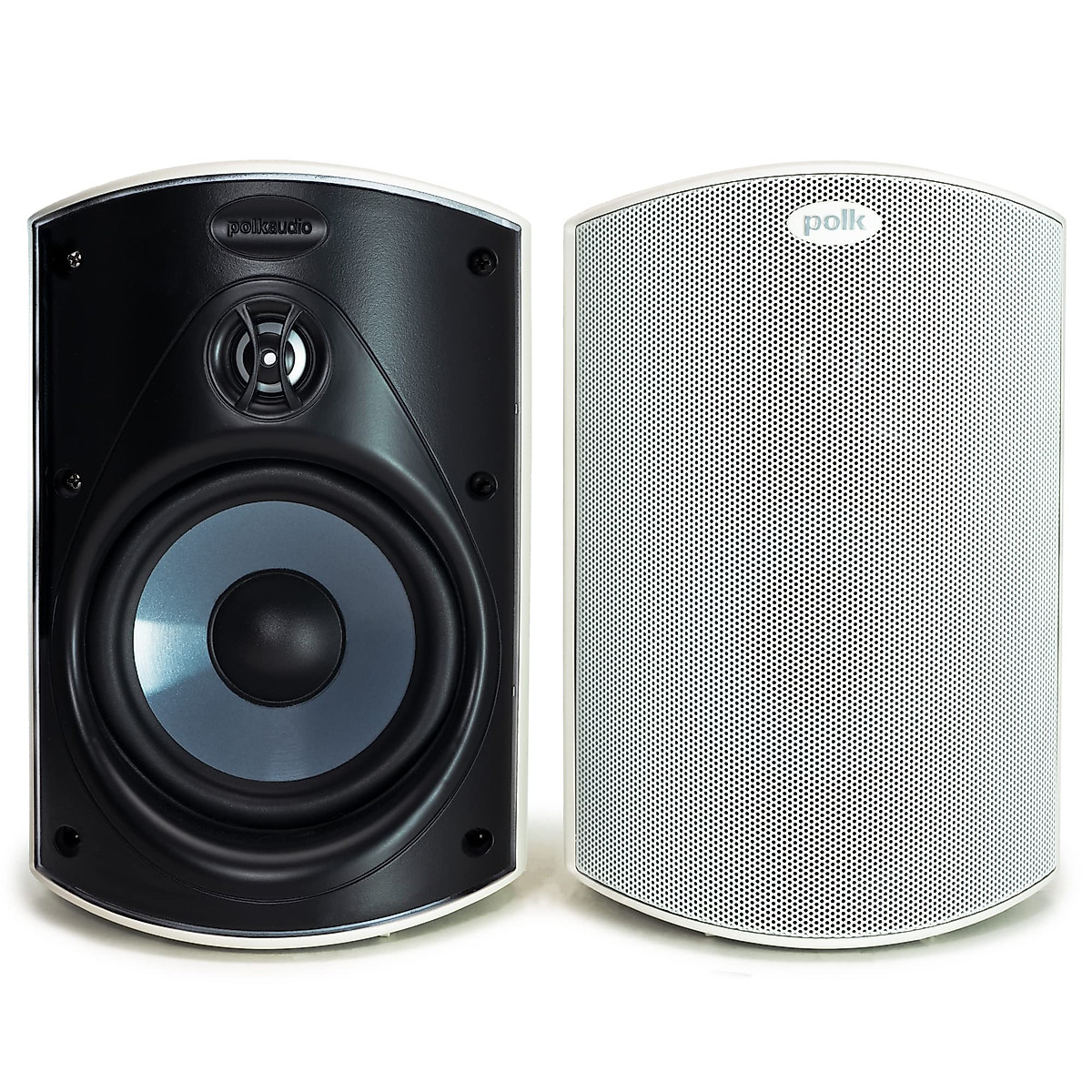 Polk Audio Atrium 4 Outdoor Speakers with Bass Reflex Enclosure | 4 Speaker Pack (2 Pairs, White) - All-Weather Durability | Broad Sound Coverage | Speed-Lock Mounting System | 2 Pairs (White)