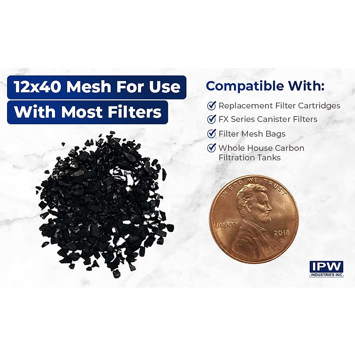 10 Lbs Bulk Water Filter/Air Filter Refill Coconut Shell Granular Activated Carbon Charcoal