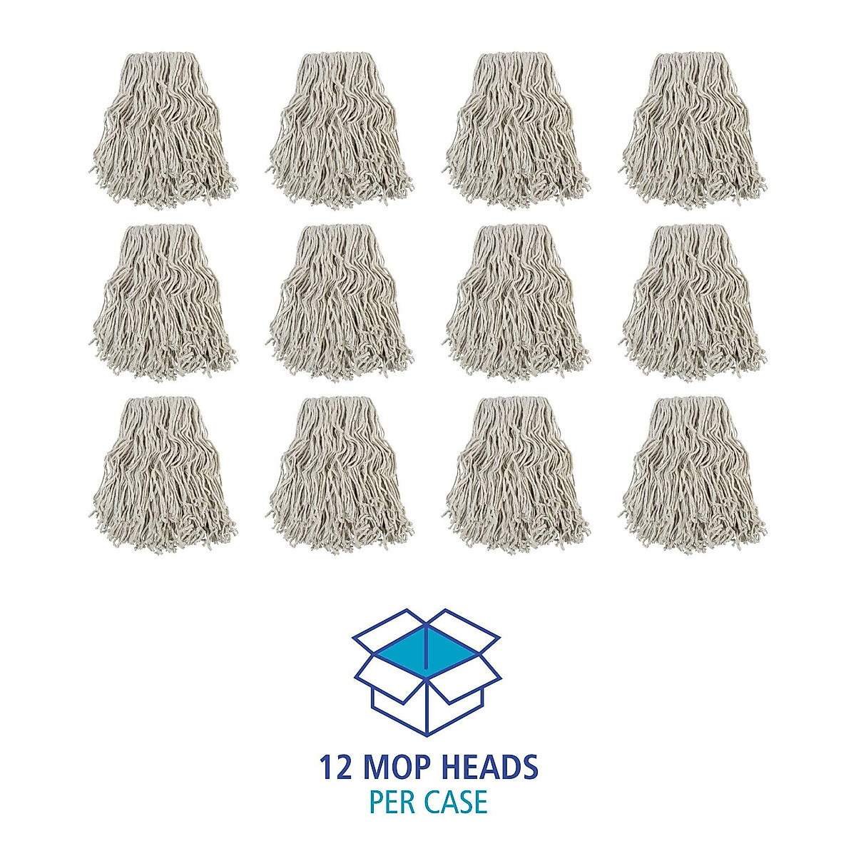 Boardwalk BWKCM02024S #24 Banded Cotton Mop Heads - White (12/Carton)