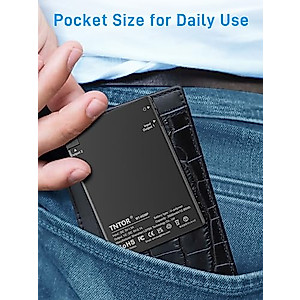 TNTOR Portable Charger with Built in USB-C Cable, 3500mAh Ultra Slim for Pocket Wallet Power Bank Compatible with Samsung Google Moto iPhone 15 Series and Other Android Phones
