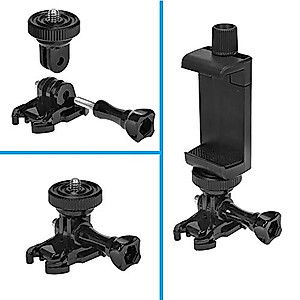 SIOTI Jaws Flex Clamp Mount with Adjustable Goose Neck and Cellphone Tripod Adapter Mount Compatible with GoPro Hero 11, 10, 9, 8, 7, 6, 5, 4, Session,Hero Cameras and DJI Osmo Action Cameras