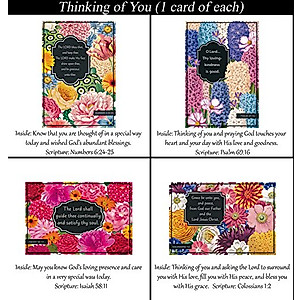 Thinking of You Cards (No Repeated Cards) 32 Design Christian / Religious Greeting Card Assortment ~ Scripture in every card
