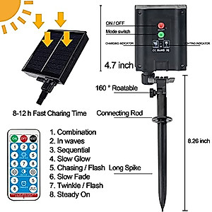 FUNPENY Solar Star and Moon Fairy String Lights 138LED 8 Lighting Modes Outdoor/Indoor Waterproof Twinkle Curtain Light for Backyard Garden Patio Home Ramadan Decoration