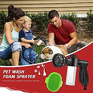 Pup Jet Dog Wash Dog Sprayer Hose Attachment High Pressure Garden Hose Nozzle with Soap Dispenser Bottle Showering for Pet Car Watering Plants,Black