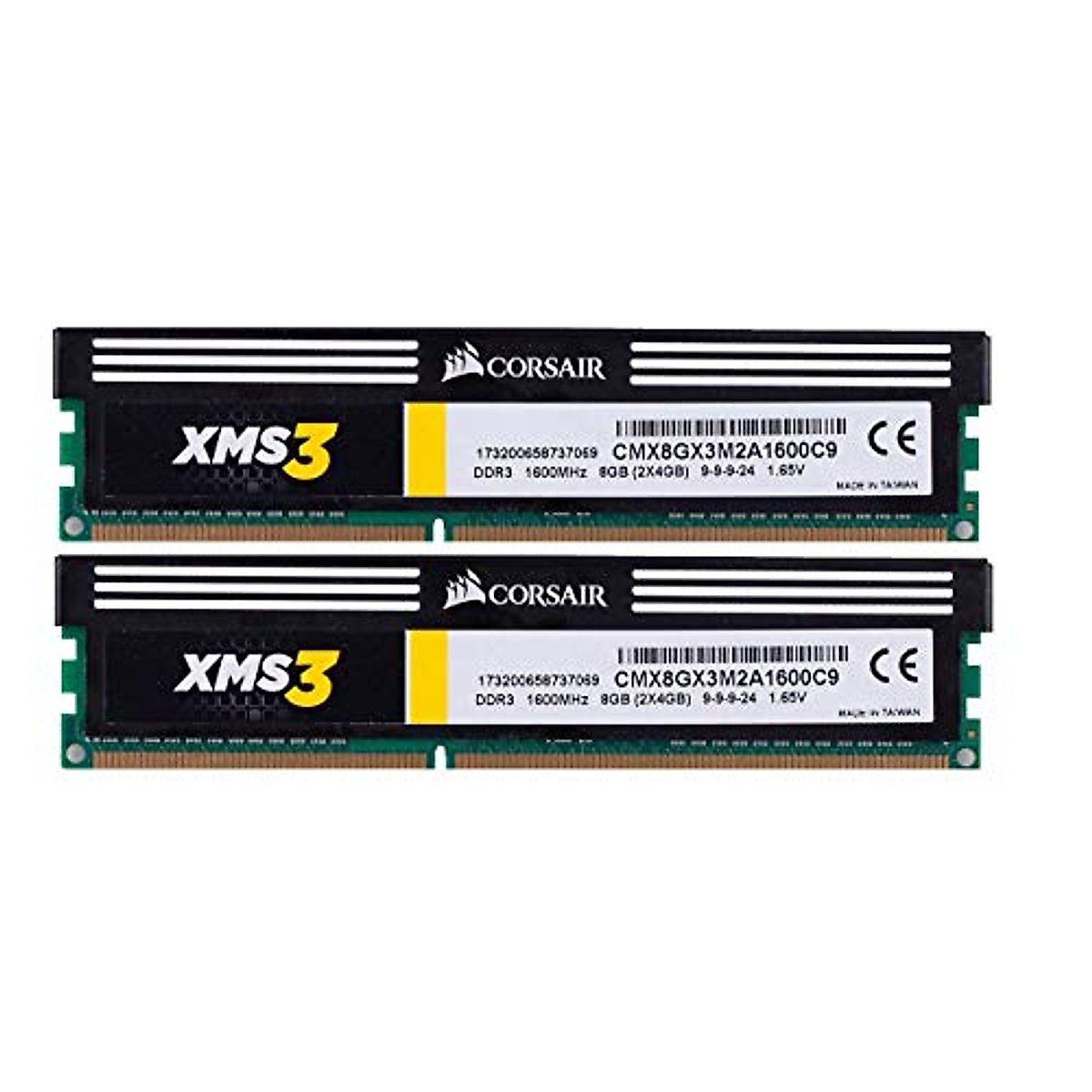 Corsair Memory CMX8GX3M2A1600C9 XMS3 8GB (2x4GB) DDR3 1600 MHz (PC3 12800) Desktop Memory 1.65V