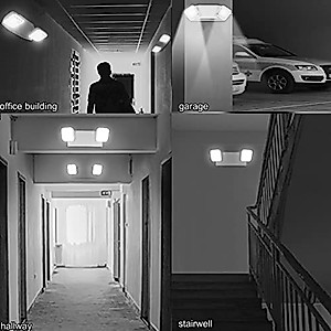 12 Pack LED Emergency Light Fixture, Commercial Emergency Lights with Battery Backup, Square Two Head Adjustable LED Emergency Light for Power Failure Business, Emergency Exit Light AC 110V-277V