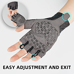 Darevie Cycling Gloves, Shock-Absorbing Half Finger Biking Gloves, Breathable Half Finger Bicycling Gloves, Anti-Slip Shockproof Gel Padded Mountain Bike Gloves for Man, Woman (BLACK, M)