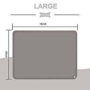 Kids Silicone Placemats, Baby Placemats for Kids Toddler Children Reusable Non-Slip Table Mats Baby Food Mats for Restaurant, 2 Pack, Dark Gray