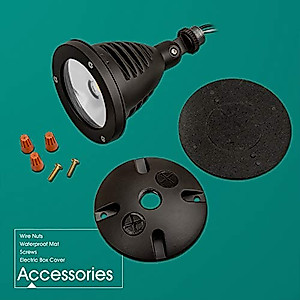 TOPELE 1100LM Landscape Lights,12W 120V Day Light LED Waterproof Outdoor Spotlight, Landscape Lighting, Flood Light for Tree Lawn Wall Flag Garden Yard, ETL Listed