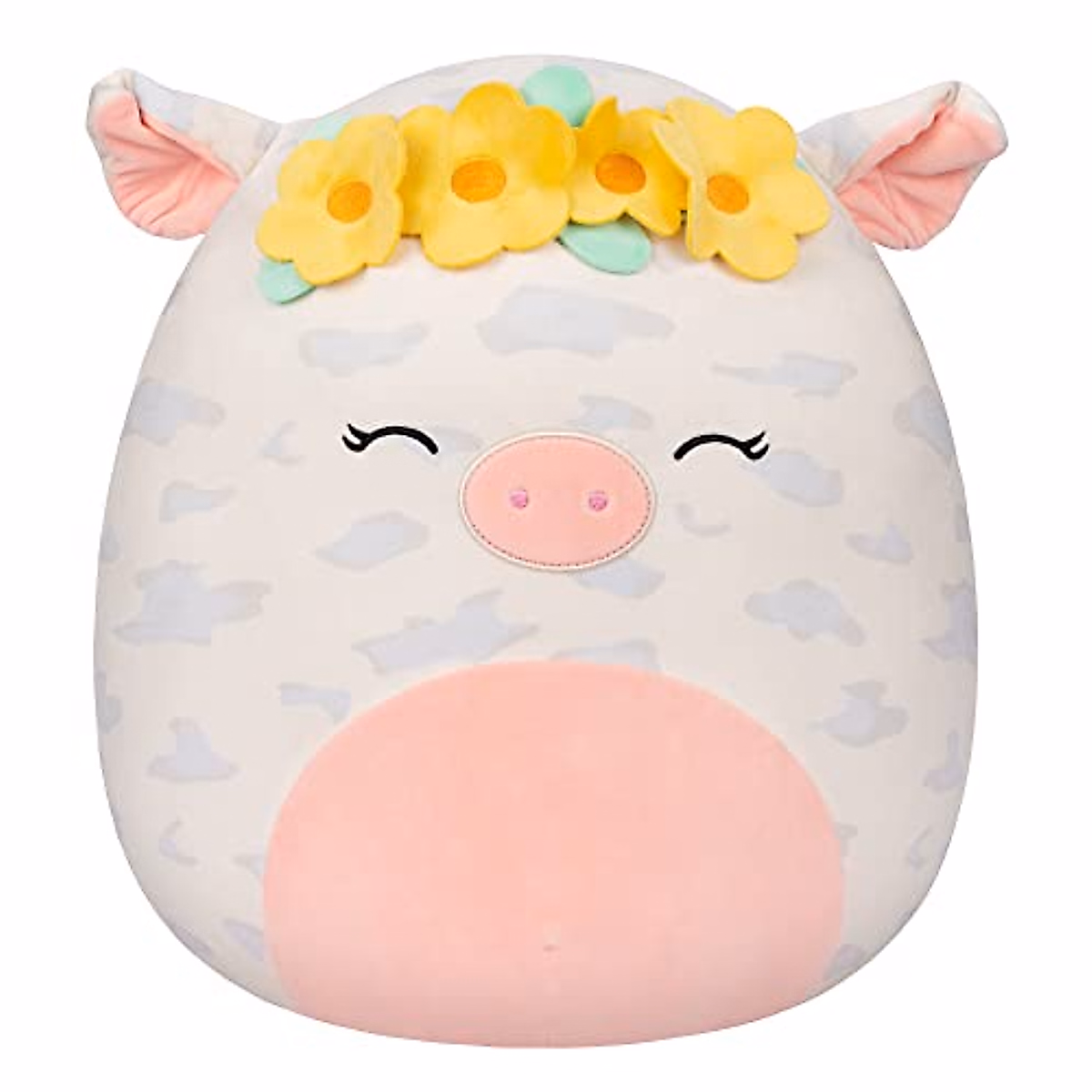 Squishmallows 16-Inch Rosie Spotted Pig with Yellow Flower Crown - Large Ultrasoft Official Kelly Toy Plush - Amazon Exclusive