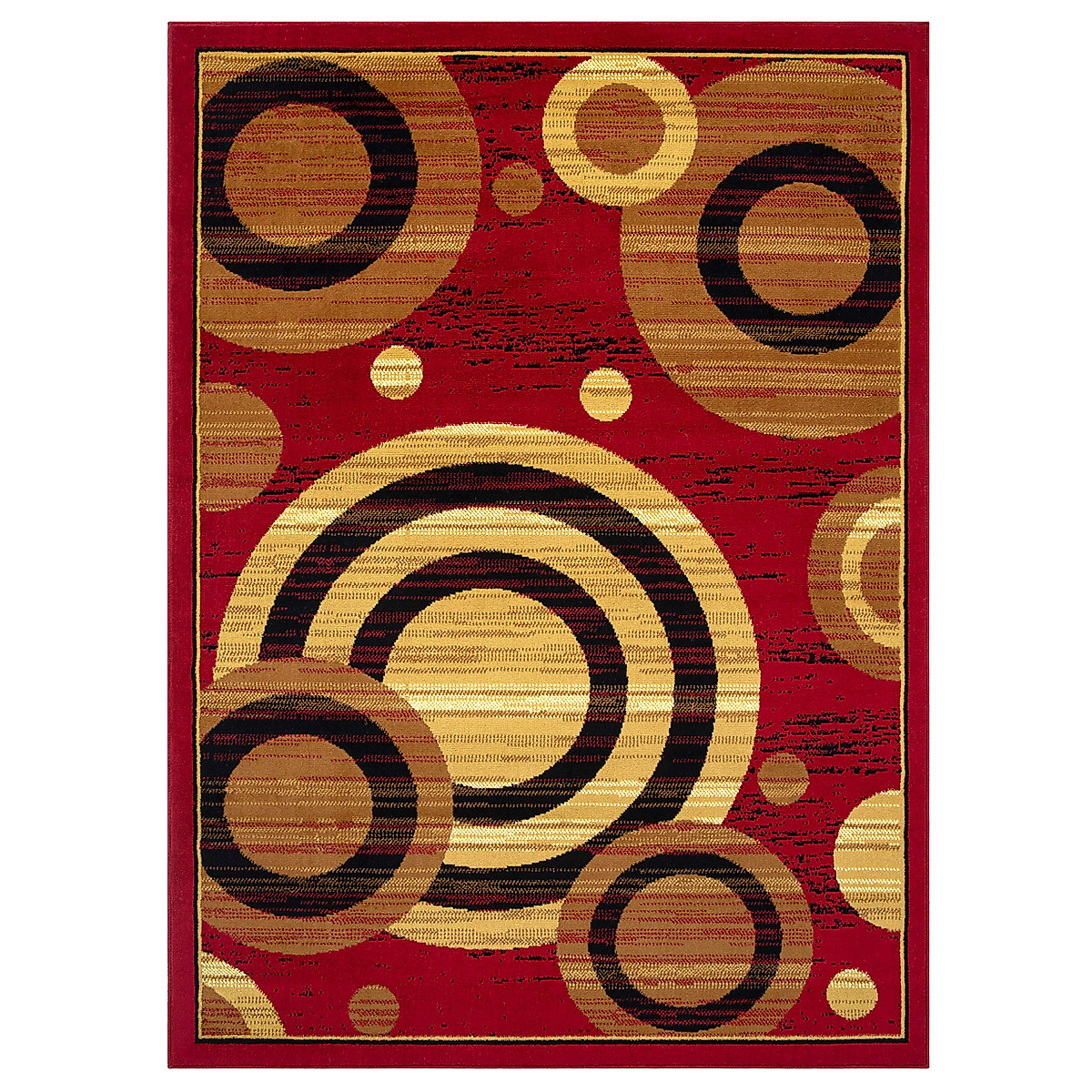 Antep Rugs Kashan King Collection Galaxy Geometric Polypropylene Indoor Area Rug (Maroon/Beige, 5' x 7')