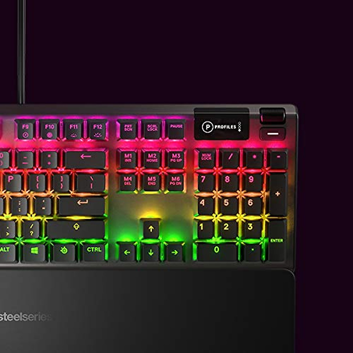 SteelSeries Apex 5 - Hybrid Mechanical Gaming Keyboard - Per-Key RGB Illumination - Oled Smart display - English (QWERTY) Layout PC