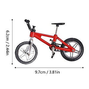 LIOOBO Metal Finger Bike: Mini Mountain Bike, Finger Toys Game, Finger Bmx Set, DIY Decoration for Birthday Christmas Halloween 1Set Red
