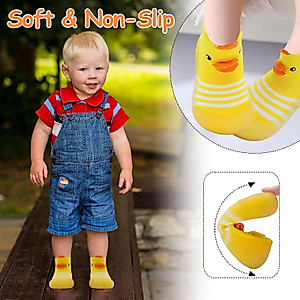 Dexspoeny Sock Shoes for Baby Boy 1 Pair Baby Walking Shoes-Sock Shoes Soft Rubber Sock Shoes Toddler Non Slip Walker Shoes for Babies Boy Girls Infant Baby Slippers Toddler Shoes Yellow