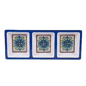 Certified International Luca Melamine 3-Section Relish Tray, 14.5" x 5.75"