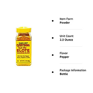 Trader Joe's Everything But The Elote Seasoning Blend With Chile Pepper, Parmesan Cheese, Chipotle Powder, Cumin, Cilantro and Sea Salt Simply Delicious