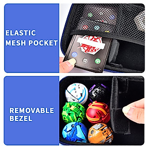Case Compatible with Bakugan for Baku Gear Pack, Toys Organizer Storage for Bakucores Cards and Ultra Collectible Action Figures, Toy Container Holder for Bakugon Dragonoid Figure (Box Only) Blue
