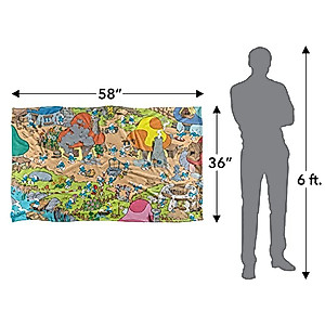 The Smurfs Blanket, 36"x58" Smurf Village Silky Touch Super Soft Throw Blanket