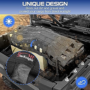 UTV Cargo Net -StarknightMT Universal UTV Bed Net with Adjustable Straps Compatible with Polaris Ranger General Can-am Defender Commander Kawasaki Mule CFmoto UForce 45.7 * 27.2 inch