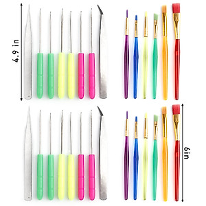 Hacaroa 30 Pieces Cookie Decorating Kit Suppiles, 6 Inch / 8 Inch Acrylic Cookie Turntable with 12 Cookie Scribe Needles, 12 Cookie Decoration Brushes, 4 Tweezers for Cookie, Cake Decoration