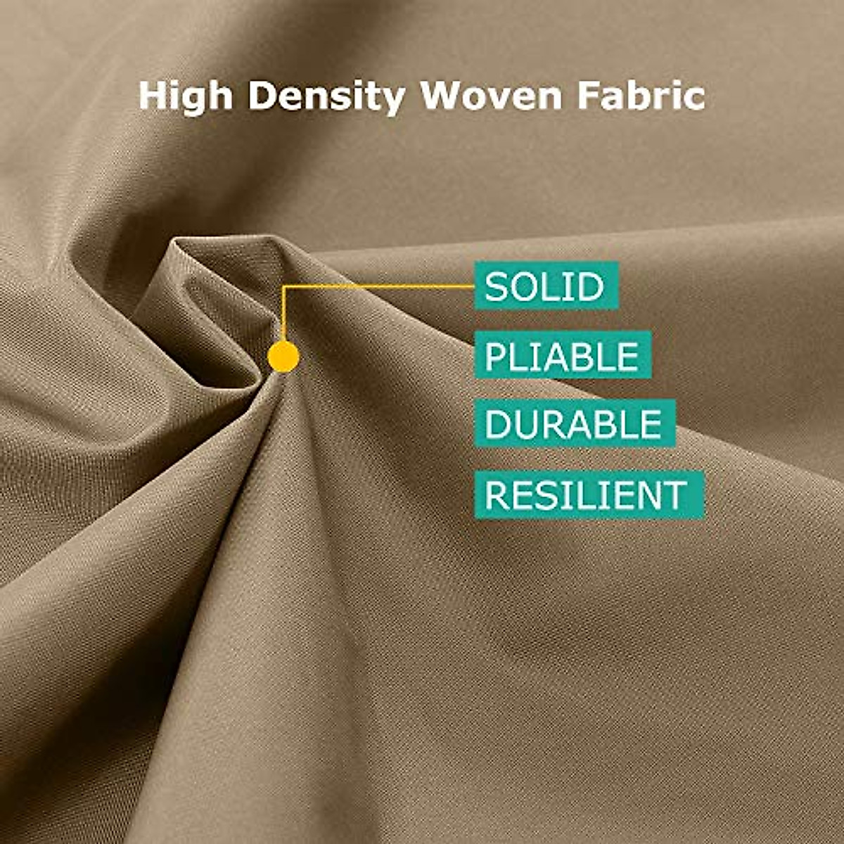 SunPatio Patio Furniture Set Cover, Heavy Duty Waterproof Outdoor Rectangular Table and Chairs Cover for Dining Set, Fade Resistant Deck Conversation Sectional Set Cover, 90''L x 60''W x 30''H, Taupe