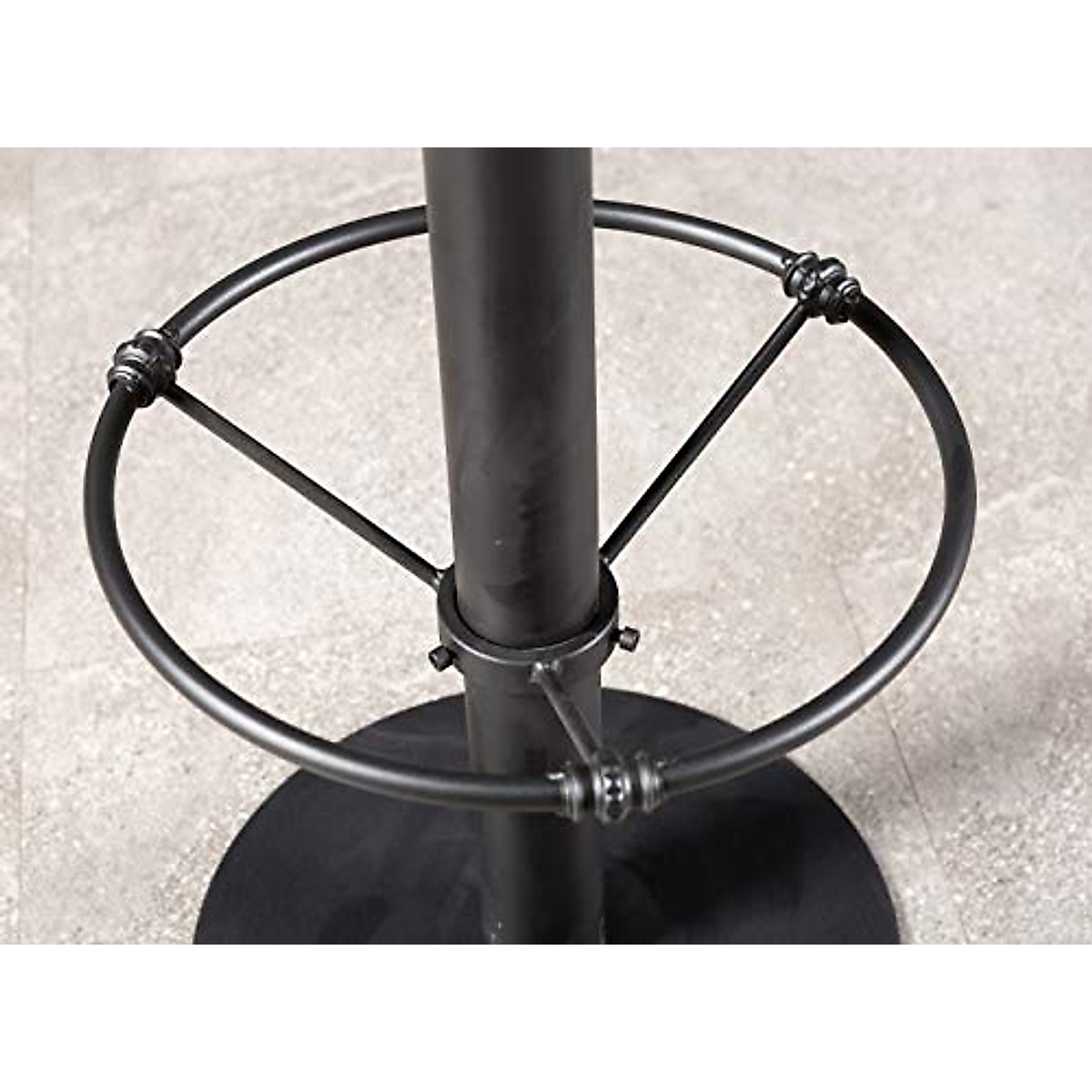 LOKKHAN 42" Tall Rustic Industrial Bar Table-19.68" Dia Round Wooden Top Metal Bar Height Adjustable Standing Pub Table-Dining Room Bistro Table-Cocktail Table