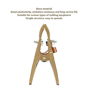 260/300/500A Copper Welding Earth Clip,Brass Material A Shape Ground Welding Earth Clamp Electroplated Ground Clamp for Welding Machine/Manual Welder/Welding Equipment(500A)