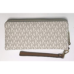 MICHAEL Michael Kors Jet Set Travel Continental Wallet Wristlet (Signature MK Vanilla)