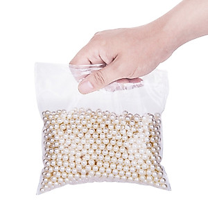 Makeup Beads for Brushes, Art Faux Pearls, HBlife 1100-Piece Round Pearl Beads to Hold Makeup Brush, Lipstick, Mascara, Eyeliner, 8mm (Beige)