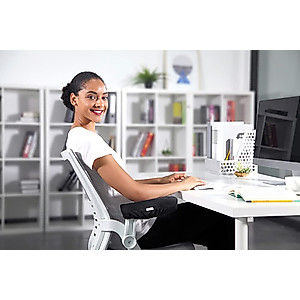 Aloudy Ergonomic Memory Foam Office Chair Armrest Pads, Comfy Gaming Chair Arm Rest Covers for Elbows and Forearms Pressure Relief(Set of 2)