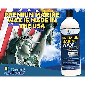 Premium Marine Wax for Boats & RV's with High Gloss Finish - 16 fl oz By Direct 2 Boater