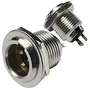 CESS 3-Pin Mini XLR Cable Male Connector Adapter for Mic Microphone - Mini XLR Socket,3 Pin (2 Pack)