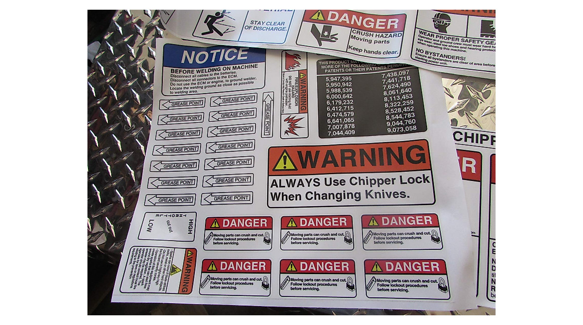 MORBARK Wood Chipper Safety Decal KIT | Multi-Use Safety Decals