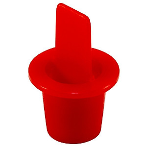 Caplugs ZCPT2Q1 Plastic Center Pull Tab Tapered Plug. CPT-2, PE-LD, Cap OD 0.50" Plug ID 0.367", Red (Pack of 100)