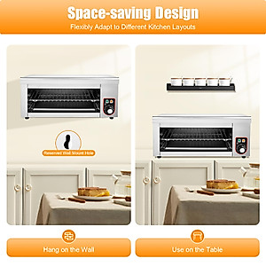 1500W 110V Electric Cheese Melter Cheesemelter Stainless Steel Cheese Melting Machine Countertop Salamander Broiler Grill Commercial Household Electric Wall-Mounted BBQ Gril