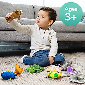 PREXTEX 10 Piece Plush Soft Stuffed Sea Animals - Small Stuffed Animals Bulk - Playset Plush Assortment, Turtle, Stingray, Nemo Fish, Killer Whale and More - Bulk Stuffed Animals