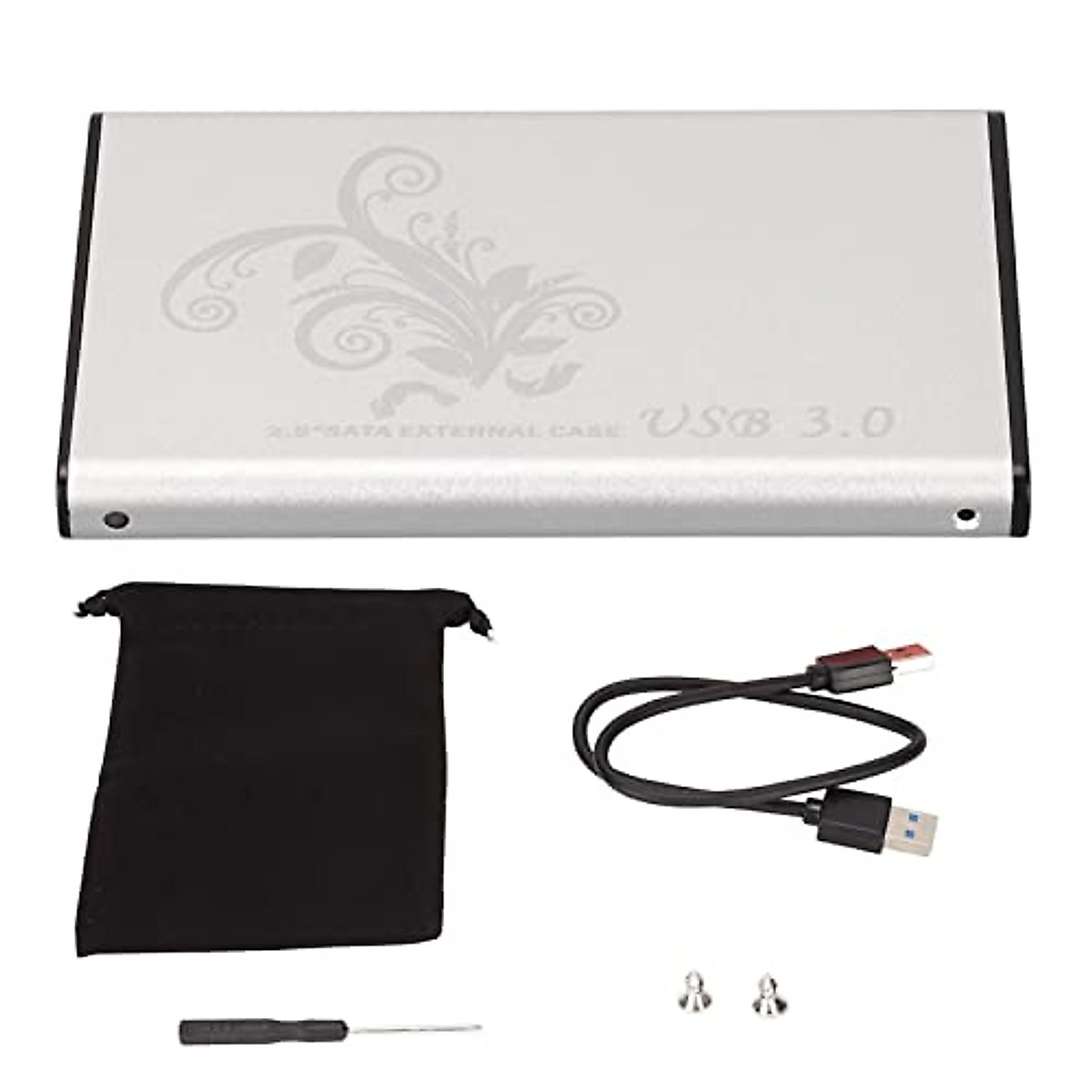 Hard Disk Case, 4TB 2.5in Hard Drive Enclosure LED Indicator USB3.0 Hot Swap for Laptop(Silver)