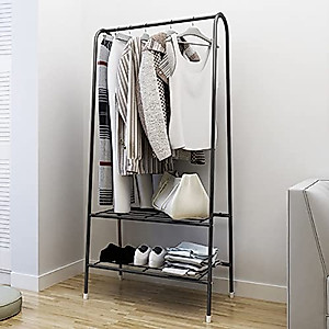 WEECRON Small Clothes Rack Clothing Racks for Hanging Clothes Garment Rack Clothes Hanger Rack, Black