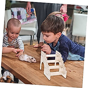 balacoo 3pcs Ladder Hamster Toy Wooden Hamster Ladder Hamster Platform and Ladder Critter Nation Wood Chinchilla Hideout Rat Hermit Crab Climbing Toys Wood Ladder chew Training Ladder