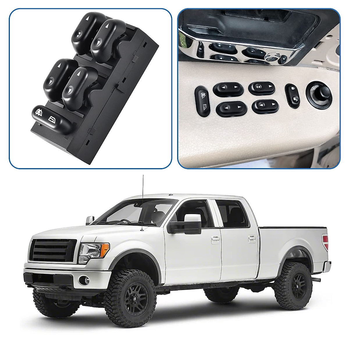 PUENGSI Power Window Switch for | Ford F150/Crown Victoria/Lobo 2004-2008, Expedition 2003-2006, Mark LT 2006-2008 | Mercury Grand Marquis/Marauder, Replace OE# 901339, 5L1Z14529AA, 4L1Z14529AAA