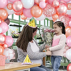 LovesTown Rose Pink Balloon Garland Kit, 150PCS Arch Kit Hot Pink Confetti Pink Metallic Latex Balloons for Wedding Engagement Birthday Party Decorations