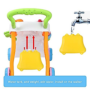 2 in 1 Sit to Stand Baby Walker with Music and Light, Toddler Push Toys for Learning to Walk, with Removable Drawing Board, Music Piano, Mini Phone for 6 Months Up Baby Boys Girls