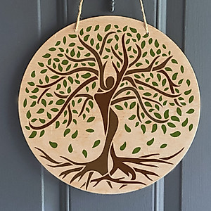 FINGERINSPIRE Tree of Life Stencils Decoration Template 11.8x11.8 inch Tree in Human Shape Drawing Painting Stencils Square Reusable Stencils for Art Projects Painting on Wood, Floor, Wall and Tile