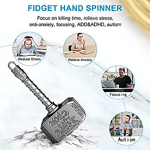 Fidget Cube, Fidget Hand Finger Spinners Metal 2 in 1,Transformable Fidget Spinner Focus EDC Stress Relief Fidgets Toys Fingertip Gyro Stress Relief Gift for Kids Adults Friends (Black)