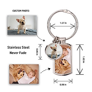 Colorful Photos Personalized Custom Keychain, Llaveros Personalizados Picture Key Chains Memorial Gifts for Family Lover